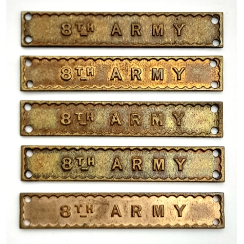 Five ‘8th Army’ clasps for the WW2 Africa Star. These are all genuine ...