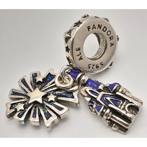 2X 925 silver Pandora Disney Parks Cinderella Castle and Fireworks ...
