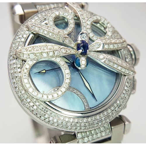 A Pasha de Cartier Automatic Diamond Dragonfly Ladies Watch. Stainless ...