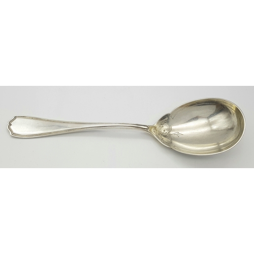 A vintage 800 silver ladle with engravings on the bow. Total weight 90 ...