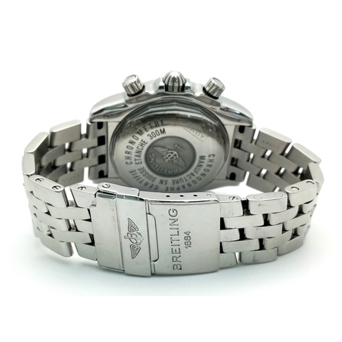 A FABULOUS BREITLING CHRONOGRAPH AUTOMATIC GENTS WATCH WITH 3 SUBDIALS ...