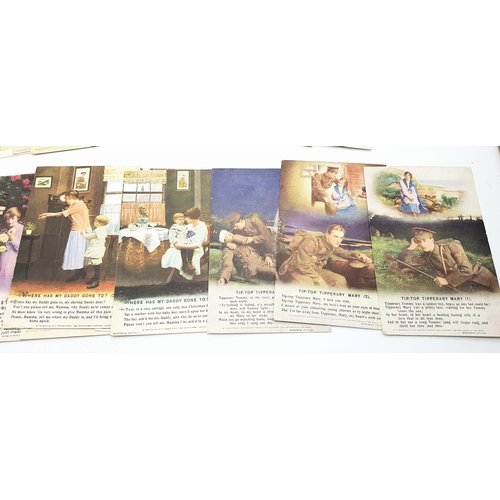 A Collection of Over 40 WWI Era Bamforth and Co. Sweetheart Postcards.