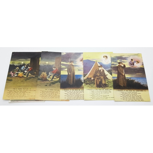 A Collection of Over 40 WWI Era Bamforth and Co. Sweetheart Postcards.