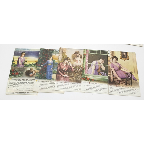 A Collection of Over 40 WWI Era Bamforth and Co. Sweetheart Postcards.