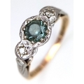 A Vintage Bravingtons 18 Carat Gold and Platinum, Aquamarine and ...