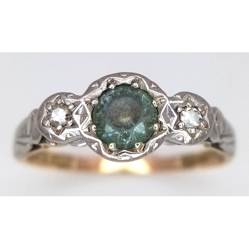A Vintage Bravingtons 18 Carat Gold and Platinum, Aquamarine and ...