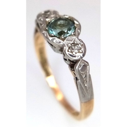 A Vintage Bravingtons 18 Carat Gold and Platinum, Aquamarine and ...