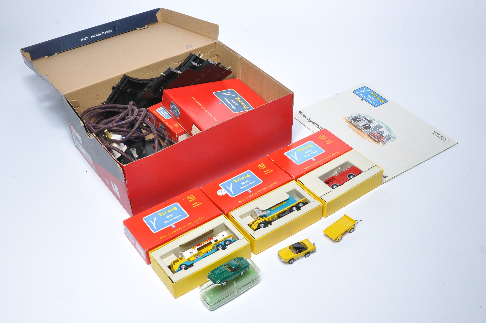 A group of Triang Minic Motorways Vehicles, including commercials, fire ...