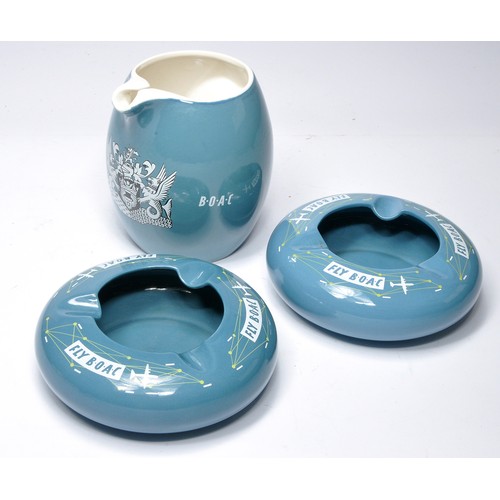 Two ceramic Copeland Spode BOAC ashtrays plus Wade BOAC ceramic water ...