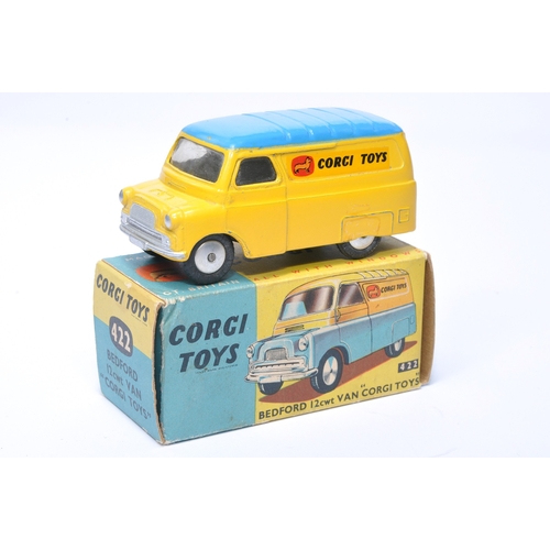 Corgi No. 422 Bedford Van 'Corgi Toys'. Yellow, blue roof with decals ...