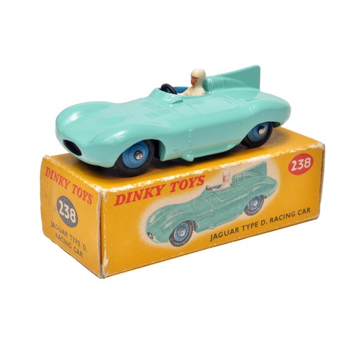 Dinky No. 238 Jaguar D Type Racing Car. Single issue is in green, with ...