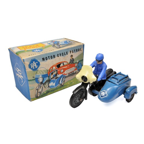 Benbros RAC Patrol Motorcycle & Sidecar. Driver leg loose in box ...