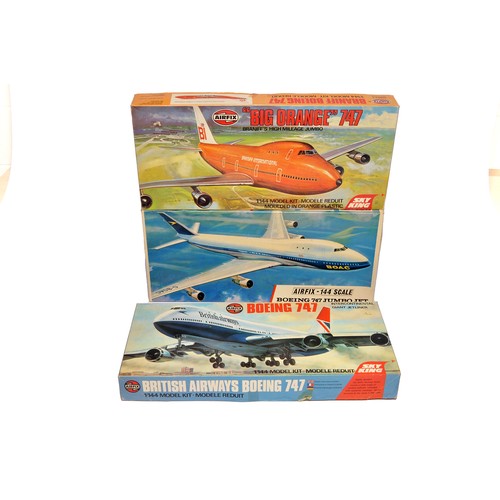 Airfix trio of 1/144 plastic model aircraft kits comprising 3 x Boeing ...
