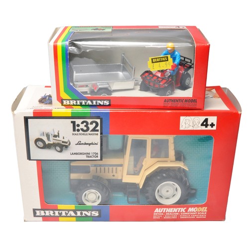 Britains 1/32 farm model duo comprising No. 9430 Honda ATV trailer set ...