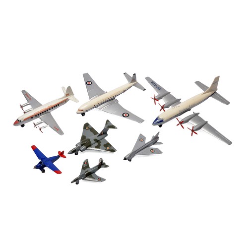 A group of loose Dinky Aircraft comprising both civilian and military ...