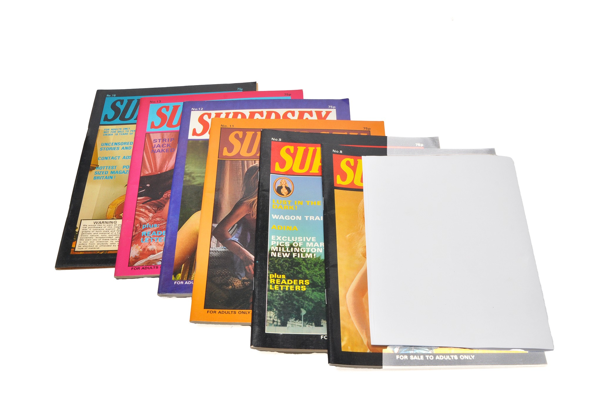 A group of adult vintage magazines and publications to include Supersex ...
