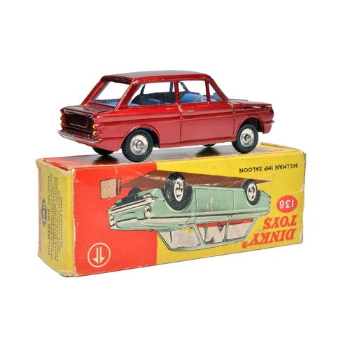 Dinky No. 138 Hillman Imp Saloon. Metallic red with blue interior and ...