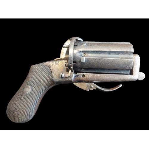 A 6-Shot 7mm Pin-Fire Self-Cocking Pepperbox Revolver, fluted barrels ...
