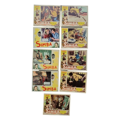BRIAN DESMOND HURST COLLECTION - 9 X MOVIE LOBBY CARDS - 'SIMBA'