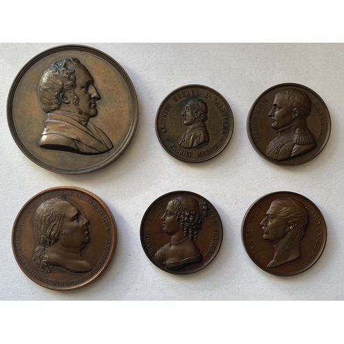 A COLLECTION OF BRONZE MEDALS COMMEMORATING NAPOLEON AND OTHERS. A ...