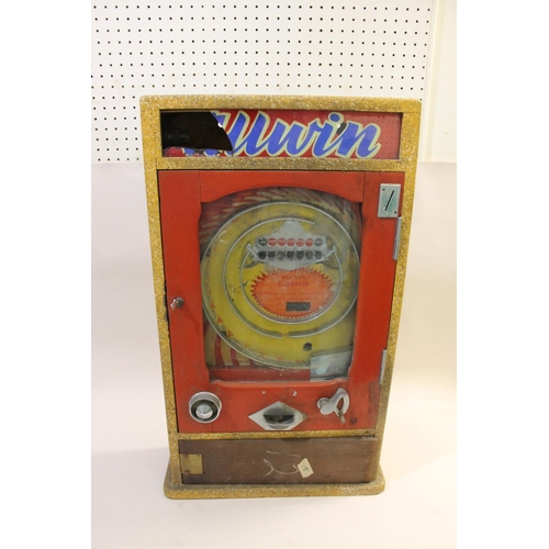 ALLWIN SUPREME PENNY IN SLOT MACHINE. A vintage slot machine, the ...