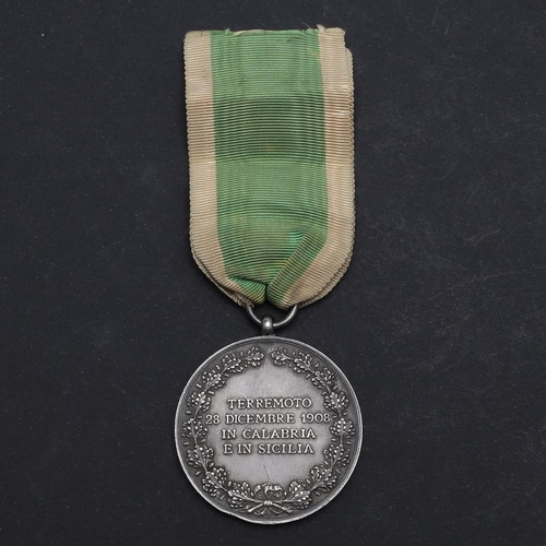 A MESSINA EARTHQUAKE COMMEMORATIVE MEDAL, 1908. A Messina Earthquake ...
