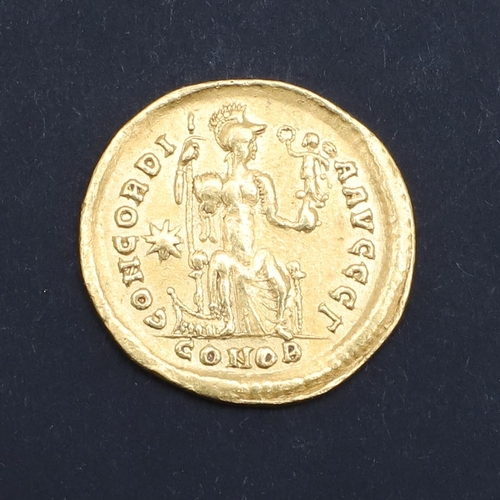 ROMAN IMPERIAL COINAGE: A GOLD SOLIDUS OF THEODOSIUS II AD 402-50. A ...