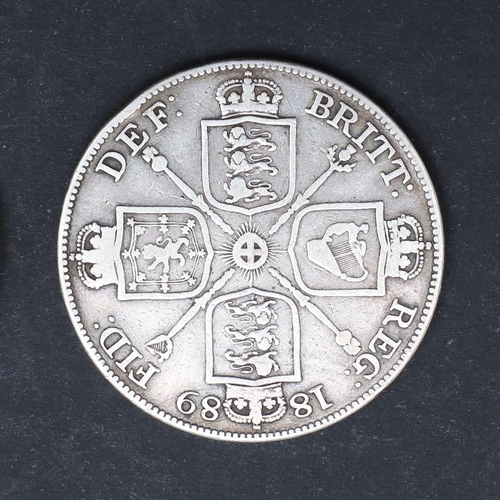 QUEEN VICTORIA: THREE DOUBLE FLORINS. Three Victorian silver double ...