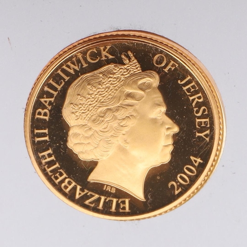 AN ELIZABETH II JERSEY 'NELSON'S VICTORY' COVER AND GOLD COIN, 2004. A ...