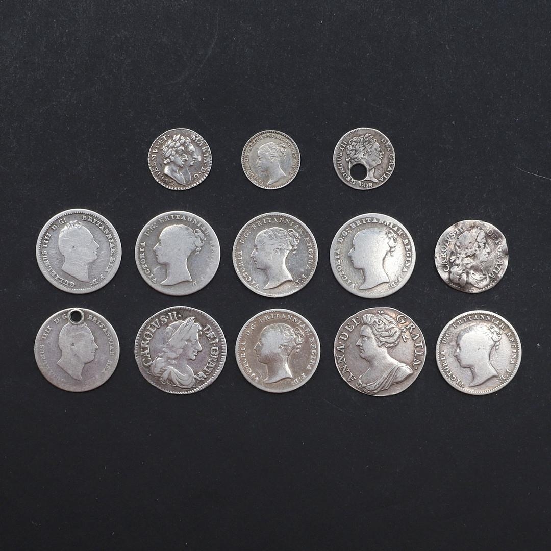 A COLLECTION OF MAUNDY COINS, CHARLES II AND LATER. Charles II 2d and ...