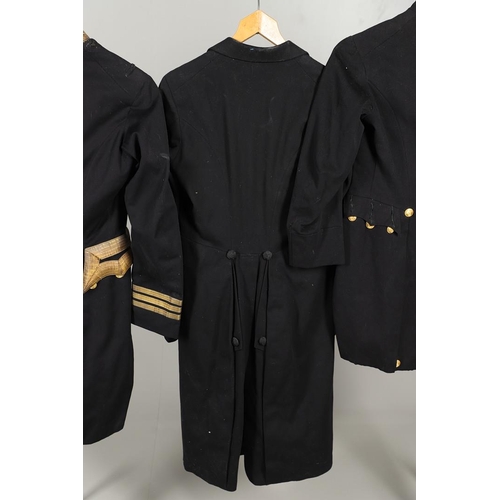 A COLLECTION OF EARLY 20TH CENTURY NAVAL UNIFORM. A Royal Navy frock ...