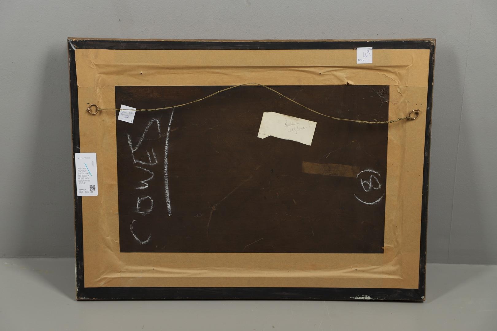 WILLIAM PARROTT (1813-1893). His circle. A BUSTLING DOCKYARD SCENE. Oil ...