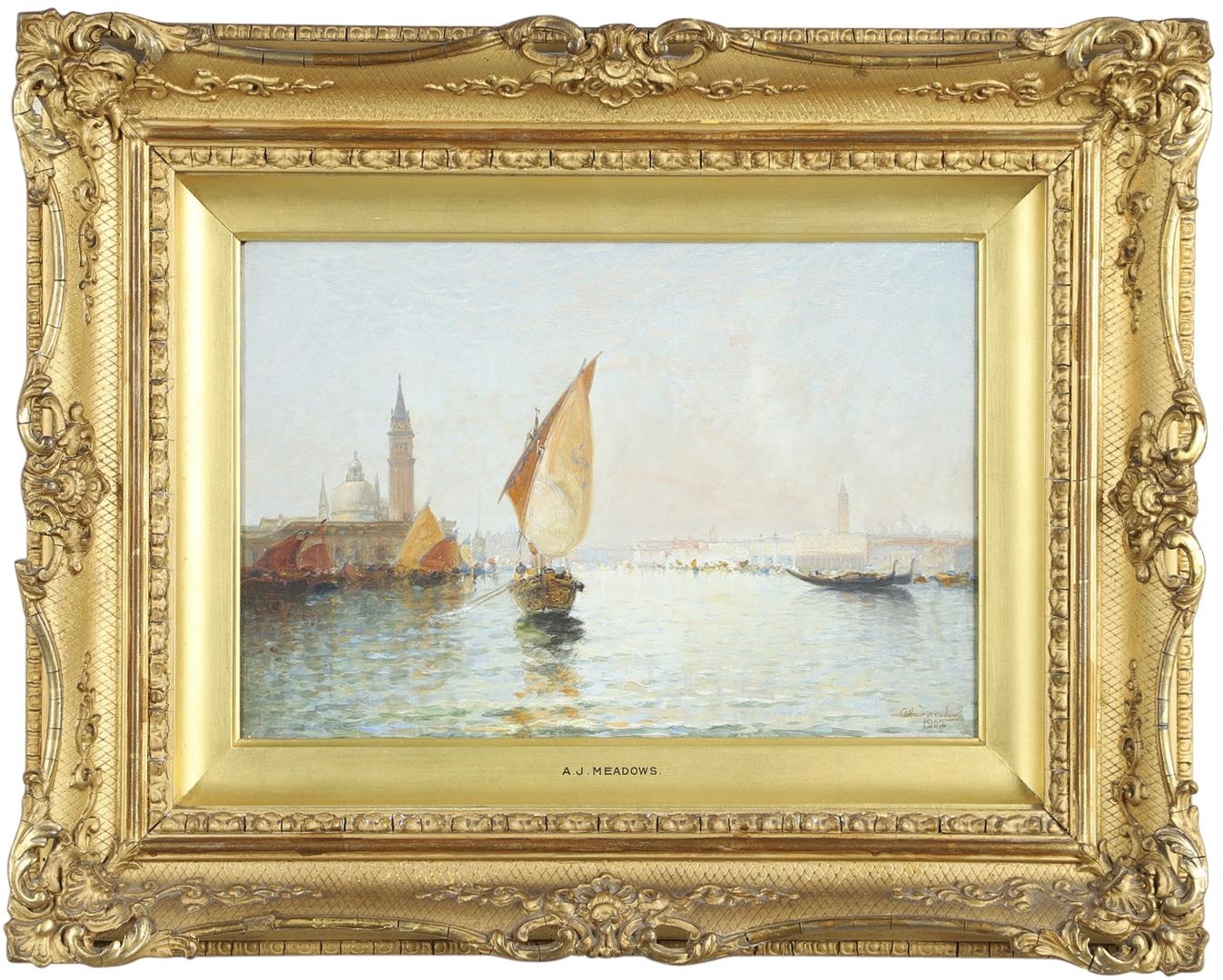 ARTHUR JOSEPH MEADOWS (1843-1907). VENICE FROM S. GIORGIO. Signed and ...