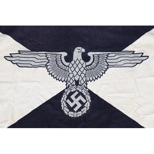 A SECOND WORLD WAR GERMAN WAFFEN SS BARRACK FLAG. A Waffen SS flag with ...