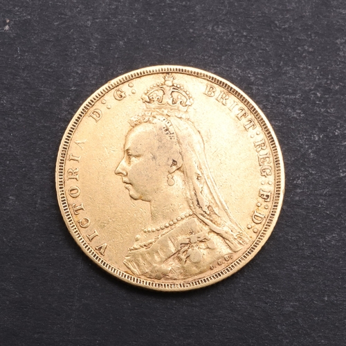 A QUEEN VICTORIA SOVEREIGN, 1891. A Victorian Sovereign, Jubilee bust l ...