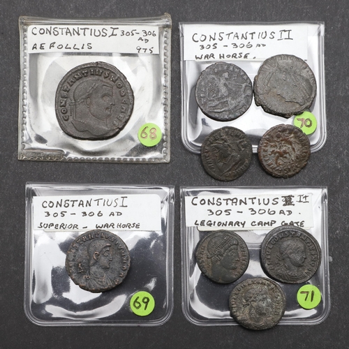 ROMAN IMPERIAL COINAGE: CONSTANTIUS I AND II 305-306 A.D. A collection ...