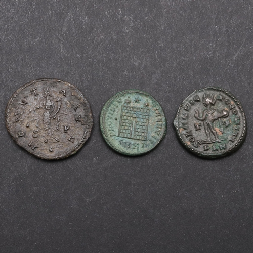 ROMAN IMPERIAL COINAGE: A RADIATE OF ALLECTUS AND TWO OTHERS. A radiate ...