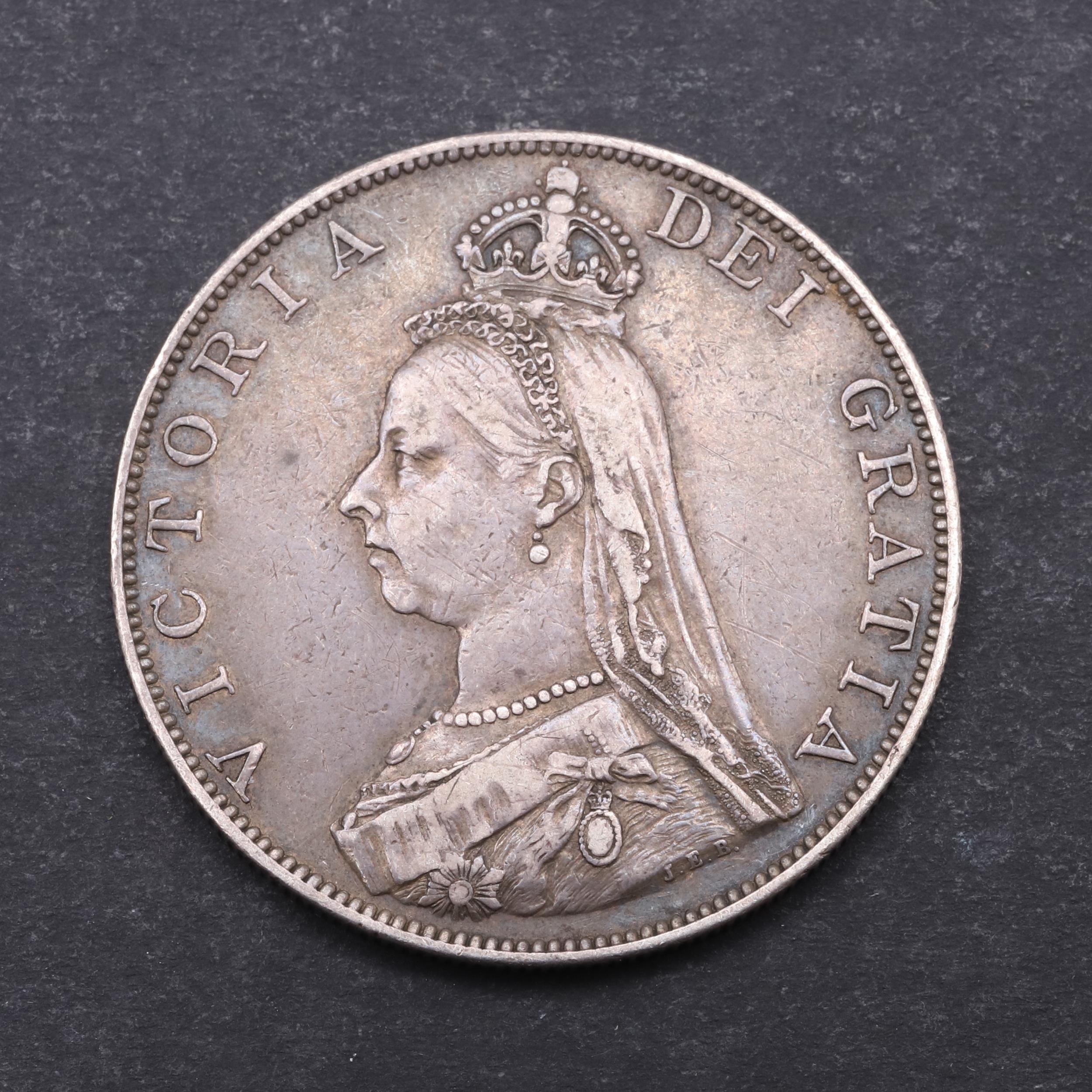 A QUEEN VICTORIA DOUBLE FLORIN, 1887. A Queen Victoria Double Florin ...
