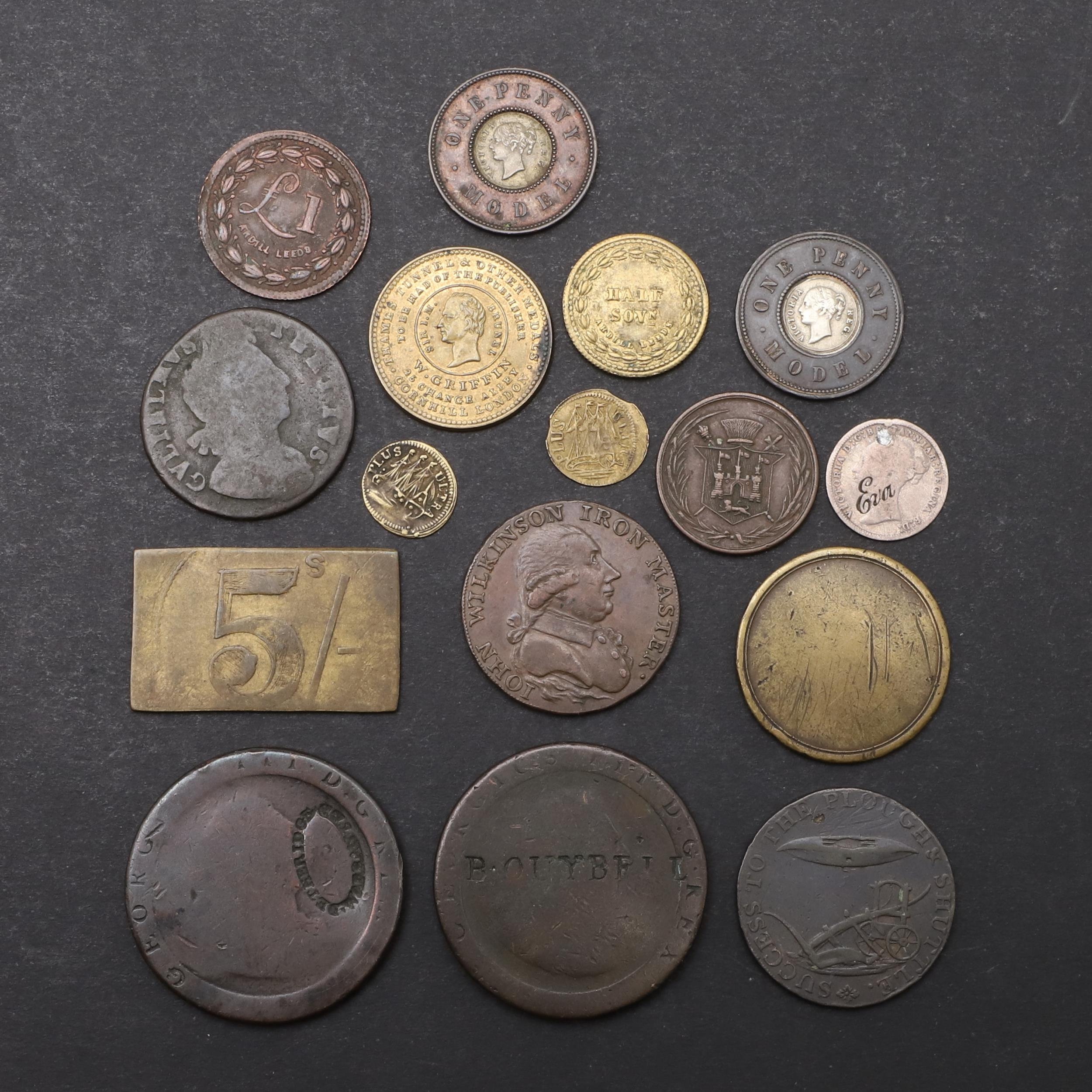 A COLLECTION OF TOKENS AND SIMILAR TO INCLUDE COUNTERMARKED EXAMPLES. A ...