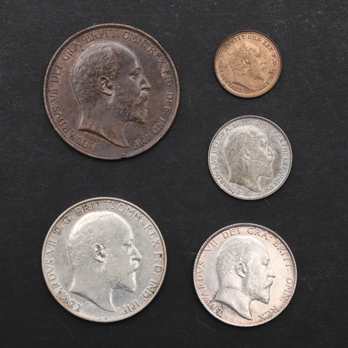 A COLLECTION OF EDWARD VII COINS TO INCLUDE A MATT PROOF SIXPENCE 1902 ...