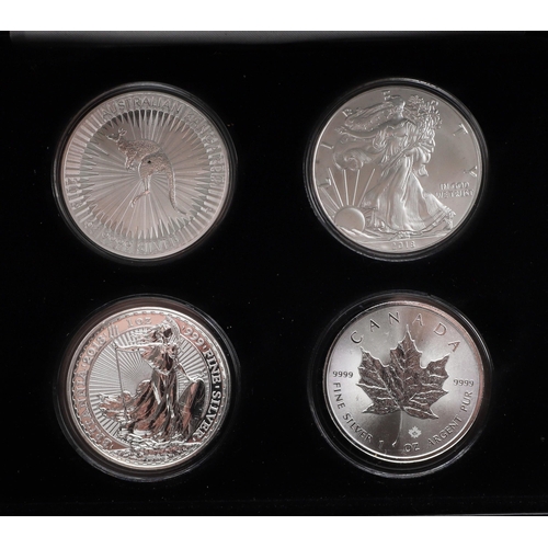 A JUBILEE MINT 2018 SILVER COINS OF THE WORLD FOUR COIN COLLECTION. A ...