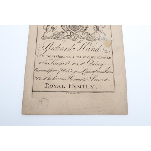 WILLIAM HOGARTH. Ephemera. Trade Card of Richard Hand, c. 1718. William ...