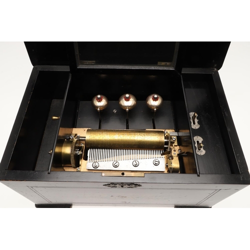 VICTORIAN MUSICAL BOX - 8 AIR. A Victorian musical box with an 8 air ...