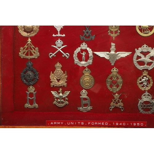 A COLLECTION OF REGIMENTAL CAP BADGES FOR UNITS FORMED DURING THE 1940 ...