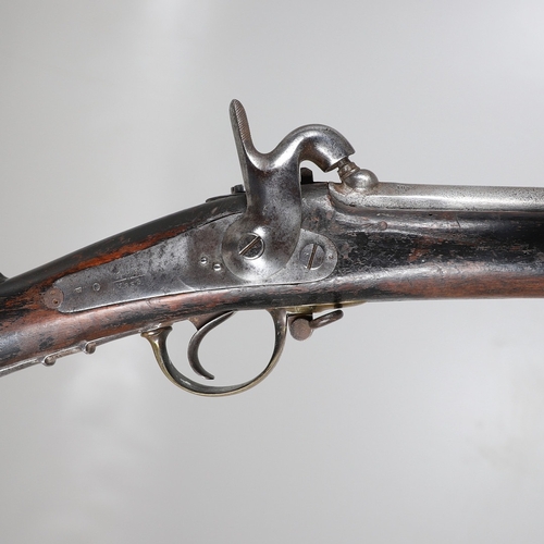 A RUSSIAN 1845 PATTERN PERCUSSION MUSKET DATED 1853. With a 108 cm ...