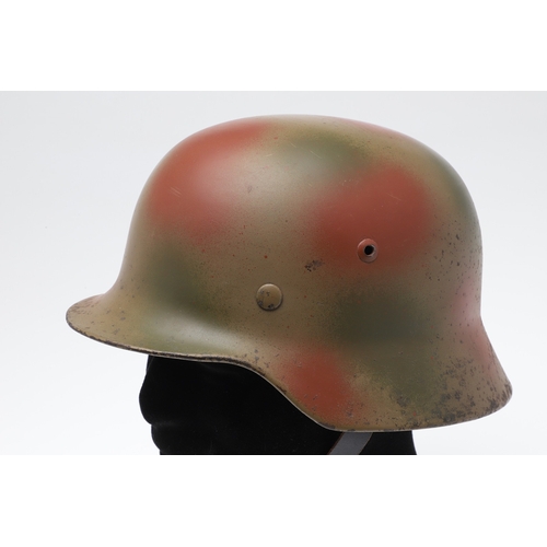 A SECOND WORLD WAR GERMAN M35 STEEL HELMET FROM A FLAK UNIT IN PRAGUE ...