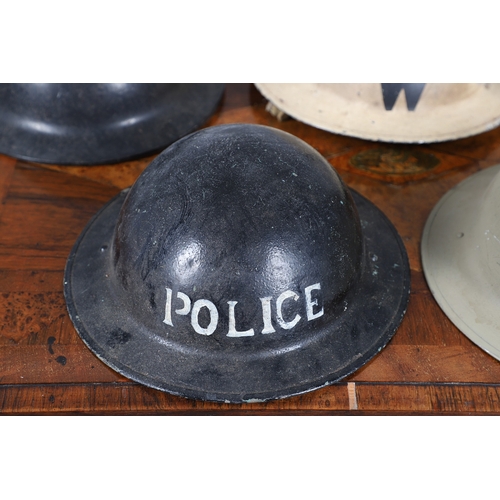 A COLLECTION OF SECOND WORLD WAR HOME FRONT HELMETS. An interesting ...