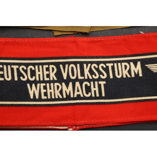 A SECOND WORLD WAR GERMAN HOME GUARD DEUTSCHER VOLKSTURM ARMBAND AND ...