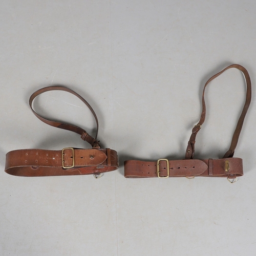 TWO FIRST WORLD WAR BRITISH OFFICER'S SAM BROWNE BELTS AND SHOULDER ...