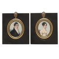 ATTRIBUTED TO FREDERICK BUCK (1771 - c.1840). A pair of miniature ...